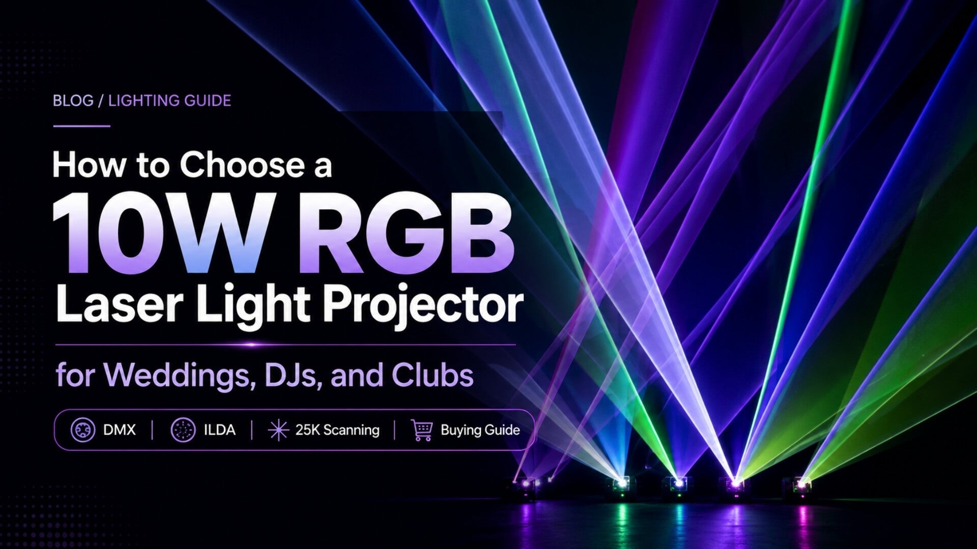 10W RGB Laser Light: DMX & ILDA Control for Weddings & DJs