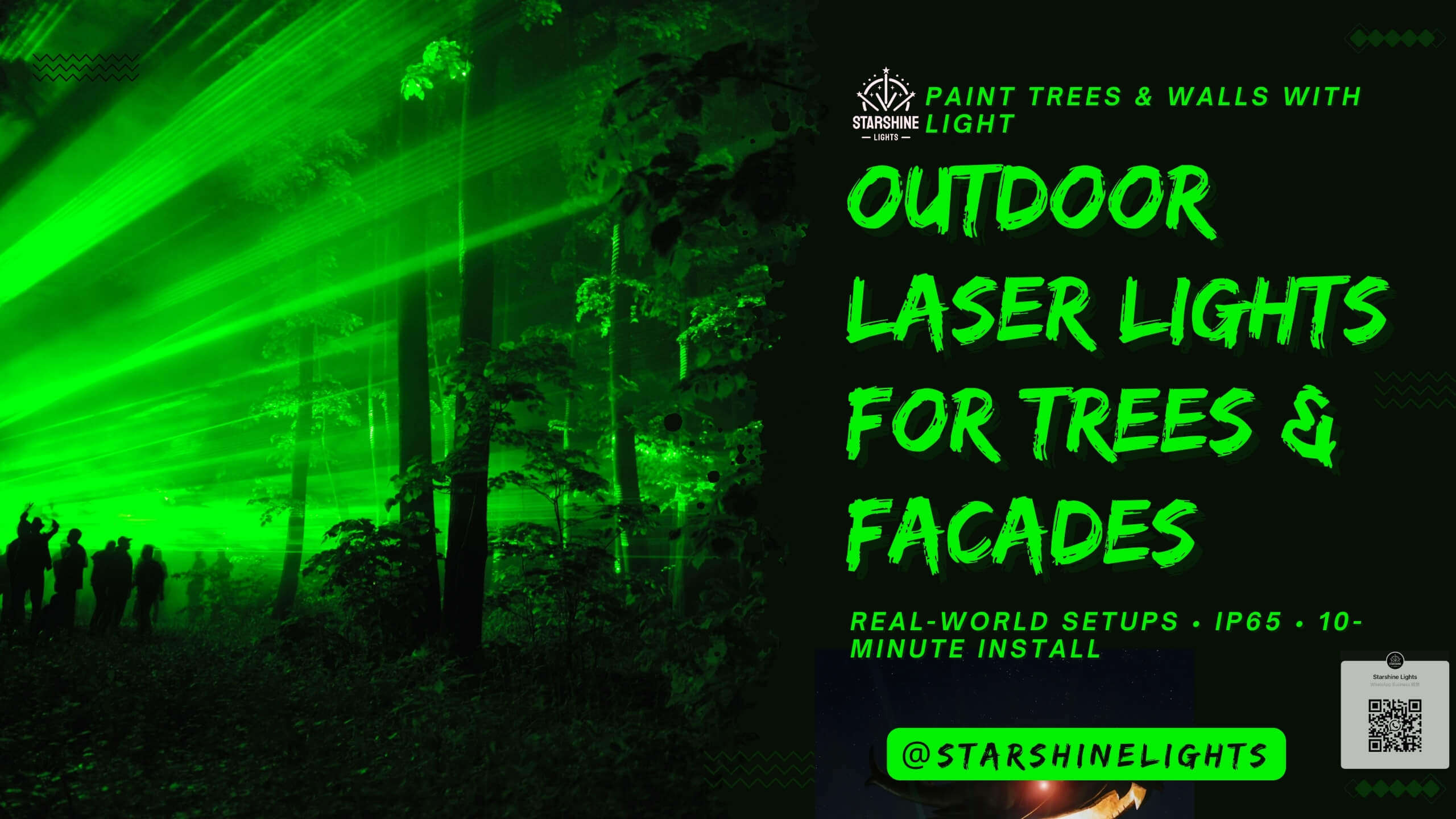 Outdoor Laser Lights for Trees & Facades | IP65 Guide & Setups
