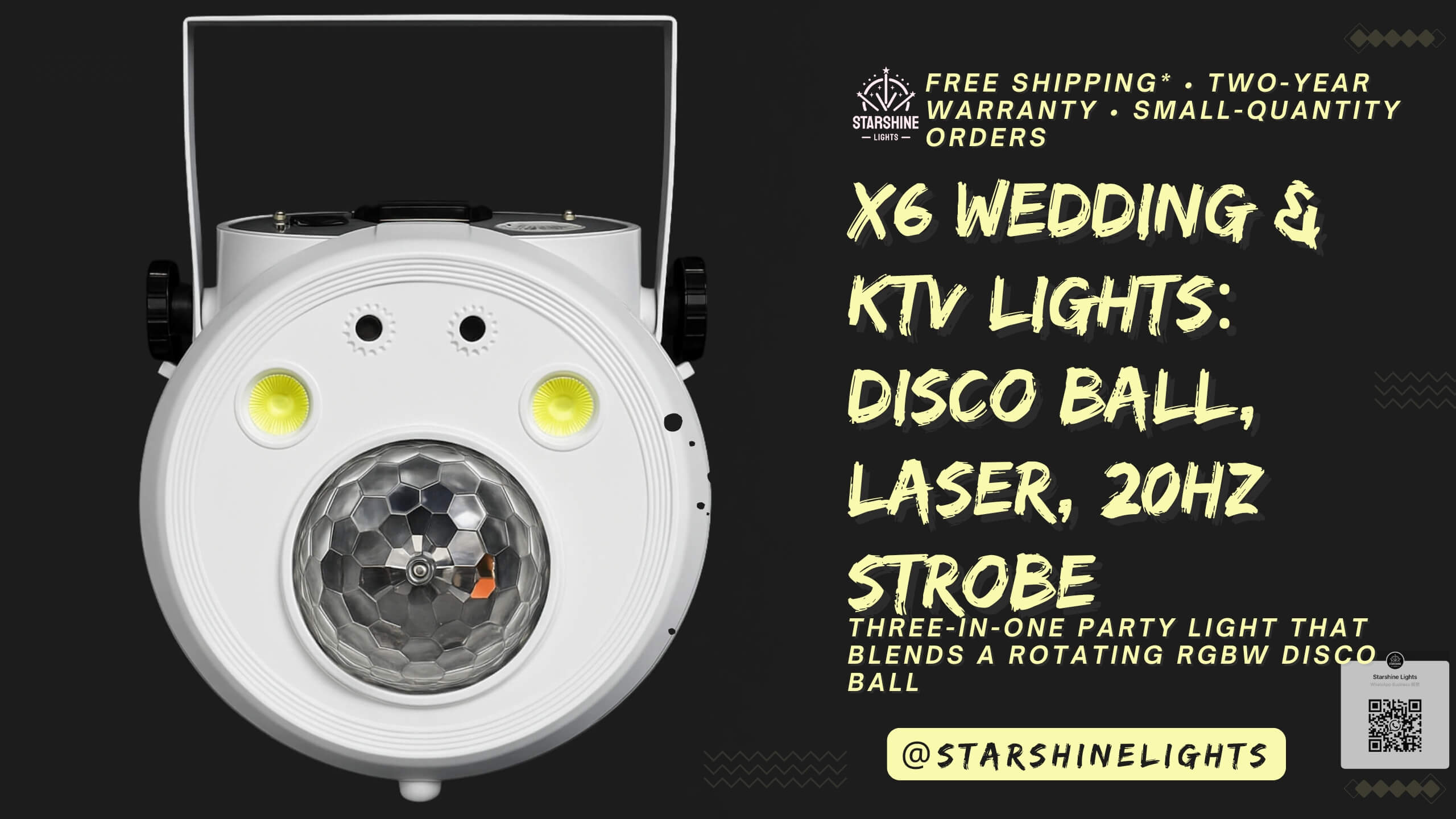 X6 Wedding & KTV Lights: Disco Ball, Laser, 20Hz Strobe
