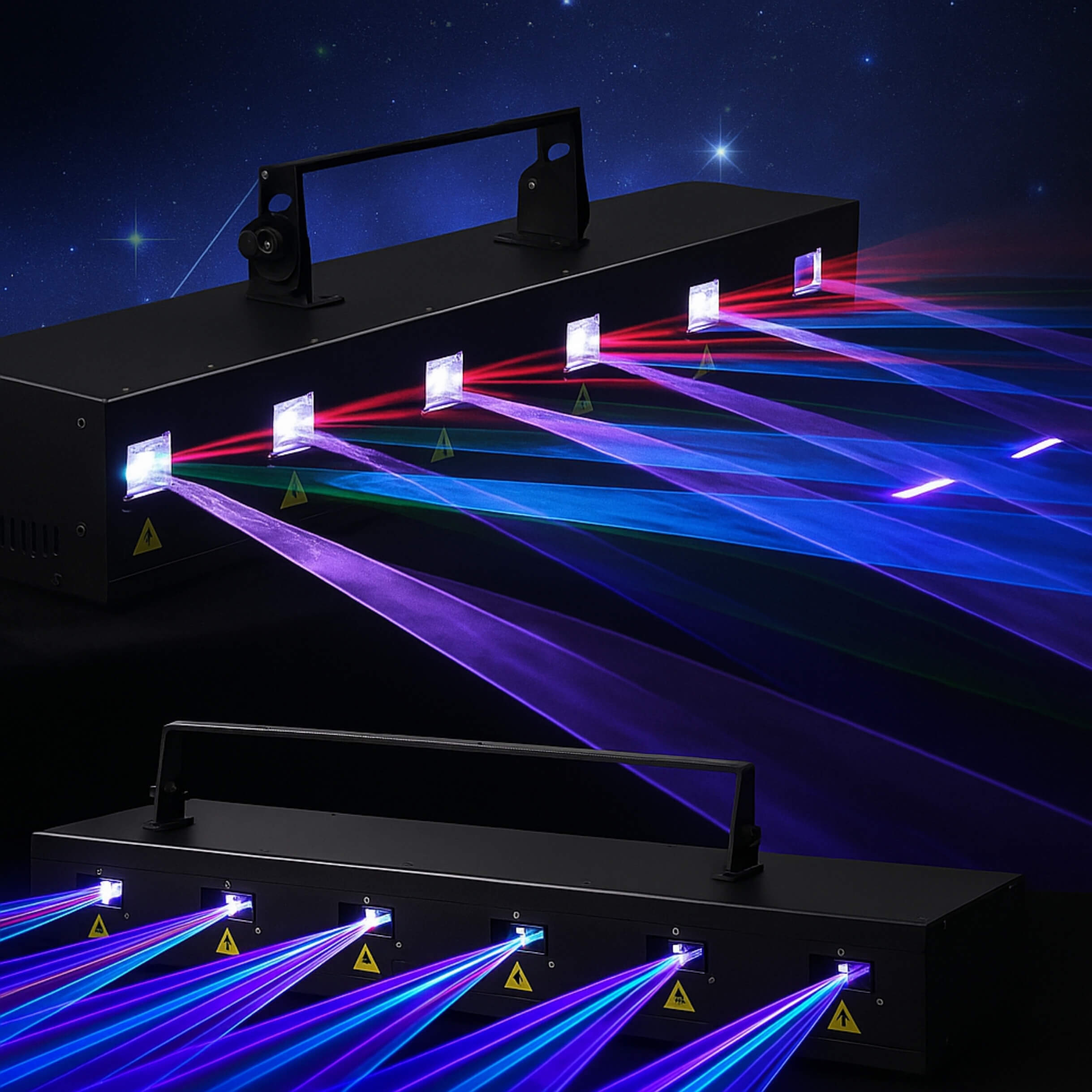 B9 6-Eye RGB Animation Laser Light Bar 6W 12W 18W DJ Laser Bar